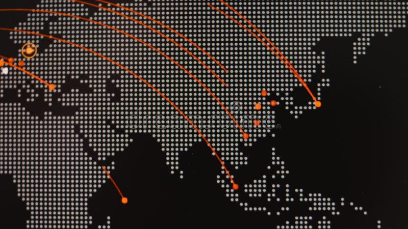 Asia Map of Number of Gadgets and Computers Infected with Virus, Global ...
