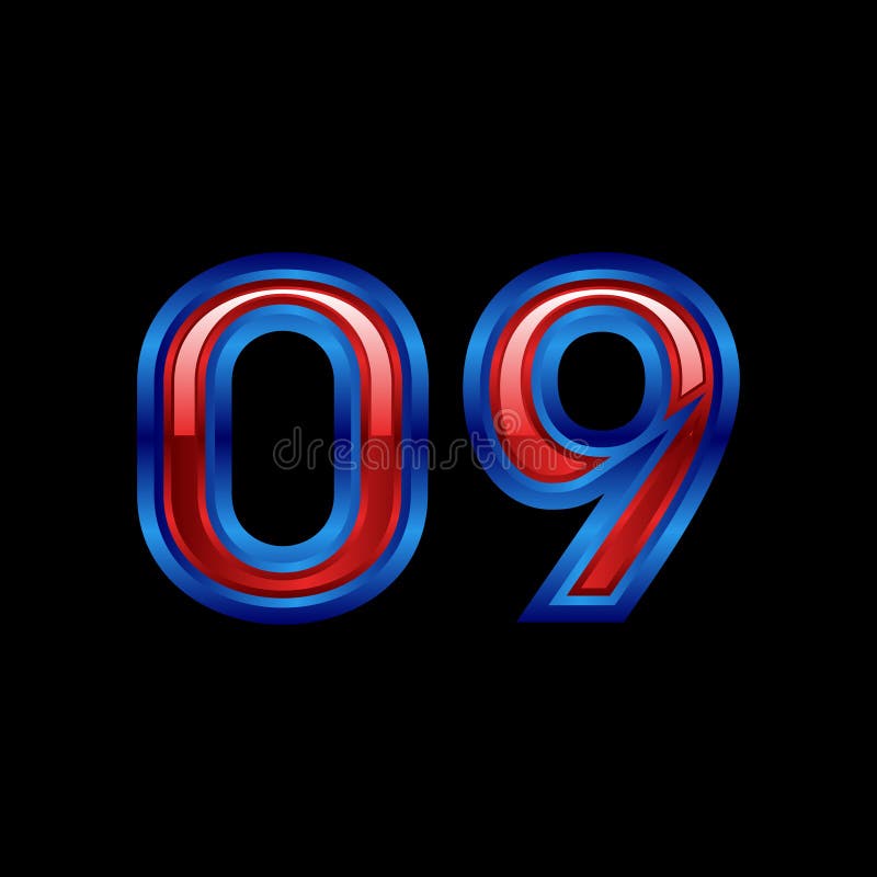 Number 09 Geometric Modern Creative Business Icon Design Logo Stock ...