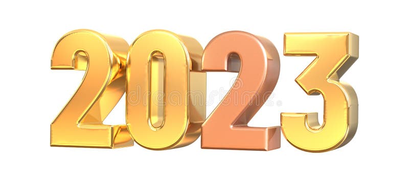 Number 2023 gold render stock photo. Illustration of currency - 261237072