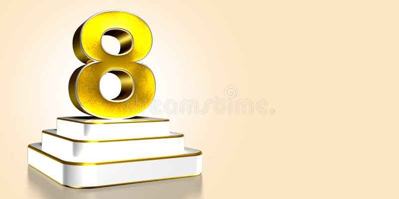 Number 14 Gold color 3d. stock illustration. Illustration of networks ...