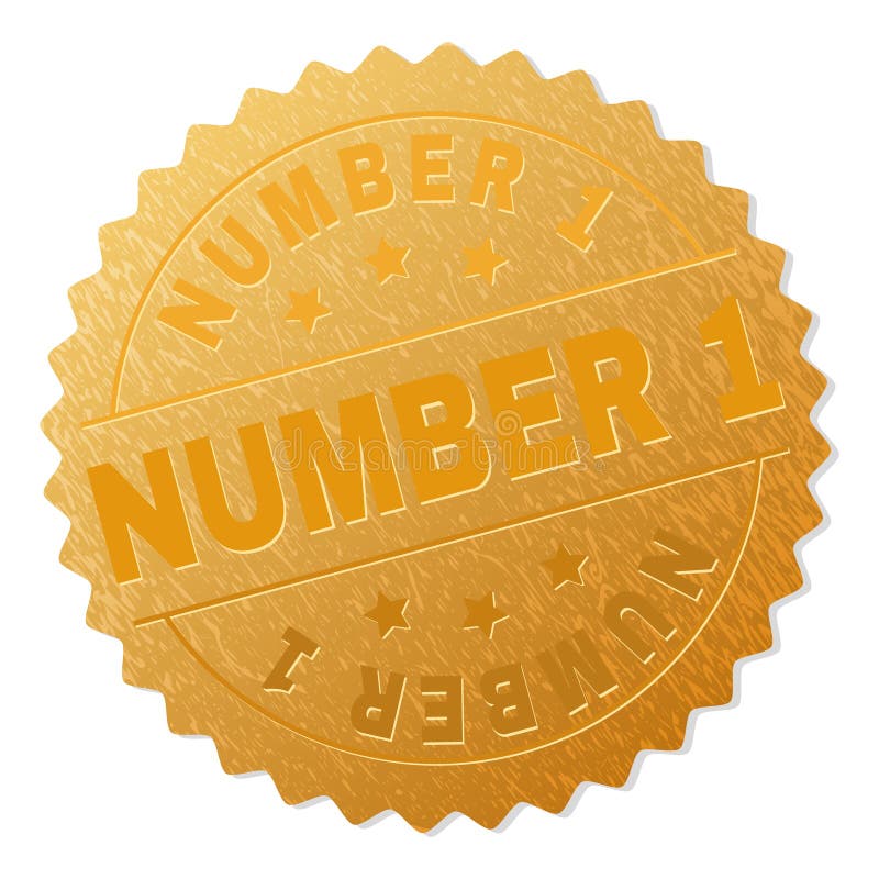 Gold NUMBER 1 Badge Stamp stock vector. Illustration of label - 122673272