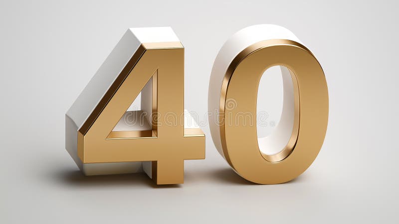 Number 40 Gold White Against Light Background Stock Photos - Free ...