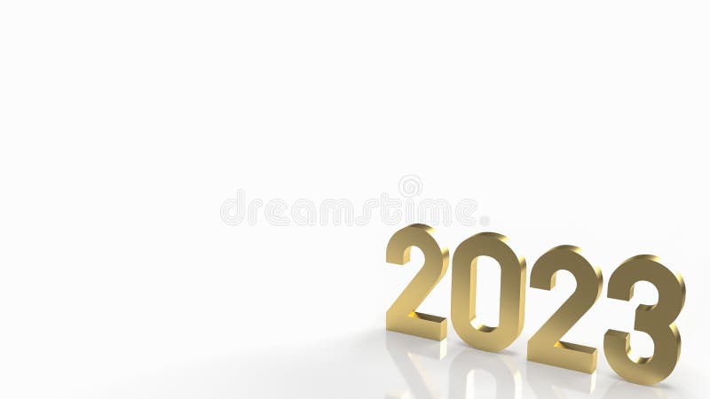 The 2023 Gold for Year of the Rabbit 3d Rendering Stock Illustration ...