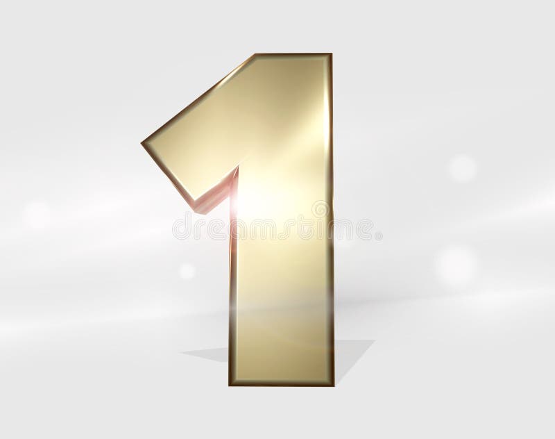 Number 1 Golden 3D Render Success Winner Design Stock Illustration ...