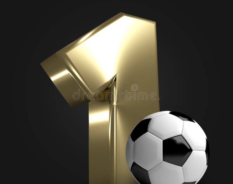 Number 1 Golden 3D Render Success Winner Design Stock Illustration ...