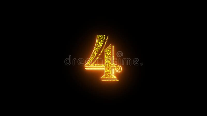 Number 4 Golden Text Animation. Luxury Shiny Glow Numbers Stock Footage ...