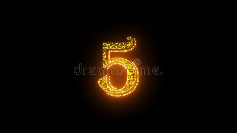 Number 5 Golden Text Animation. Luxury Shiny Glow Numbers Stock Footage ...