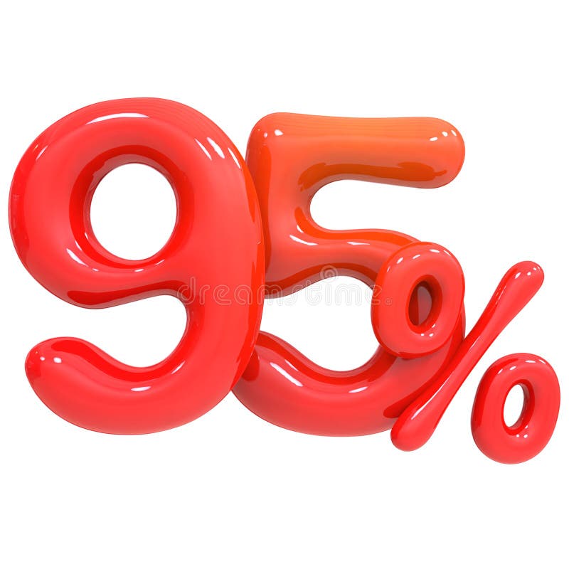 95 Number Gradient 3D with White Background Stock Illustration ...