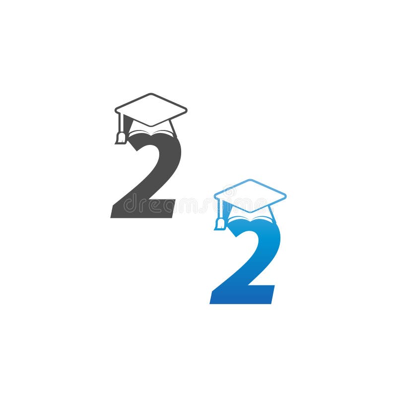 Number 2 Graduation Cap Concept Design Stock Vector - Illustration of ...