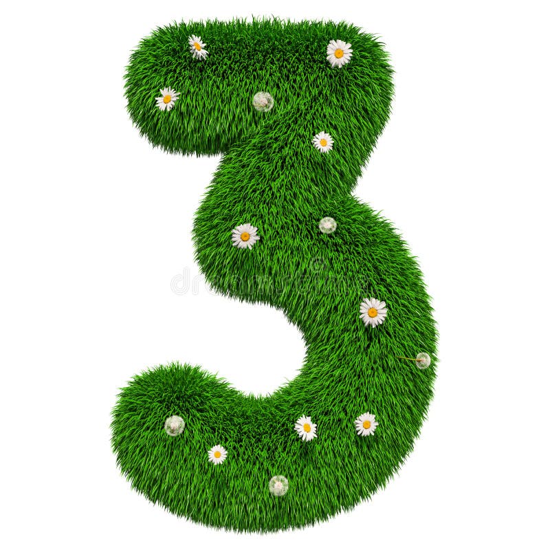Number 2 from Grass, 3D Rendering Stock Illustration - Illustration of ...