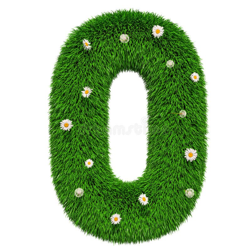 Number 2 from Grass, 3D Rendering Stock Illustration - Illustration of ...