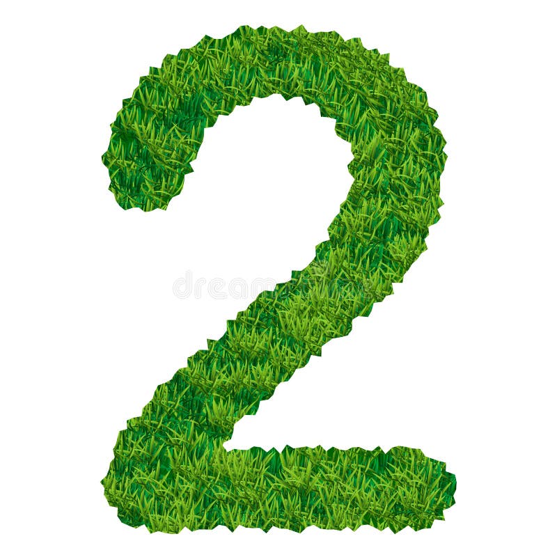 Number 2 of the grass stock vector. Illustration of collection - 79812827