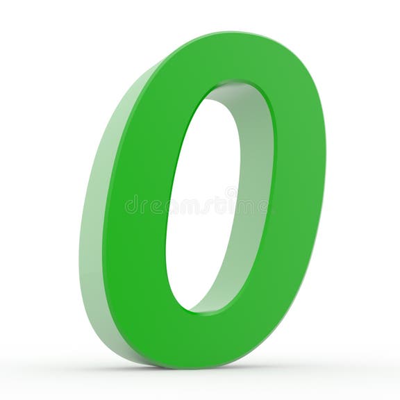 Number 0 Green Collection on White Background Illustration 3D Rendering ...