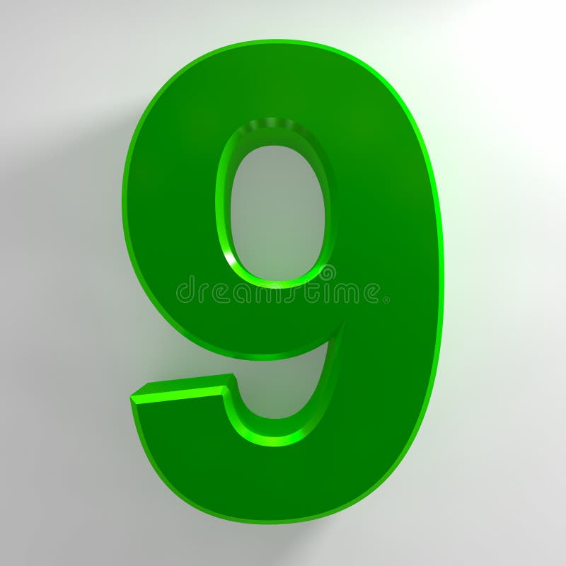 Number 4 Green Color Collection on White Background Illustration 3D ...