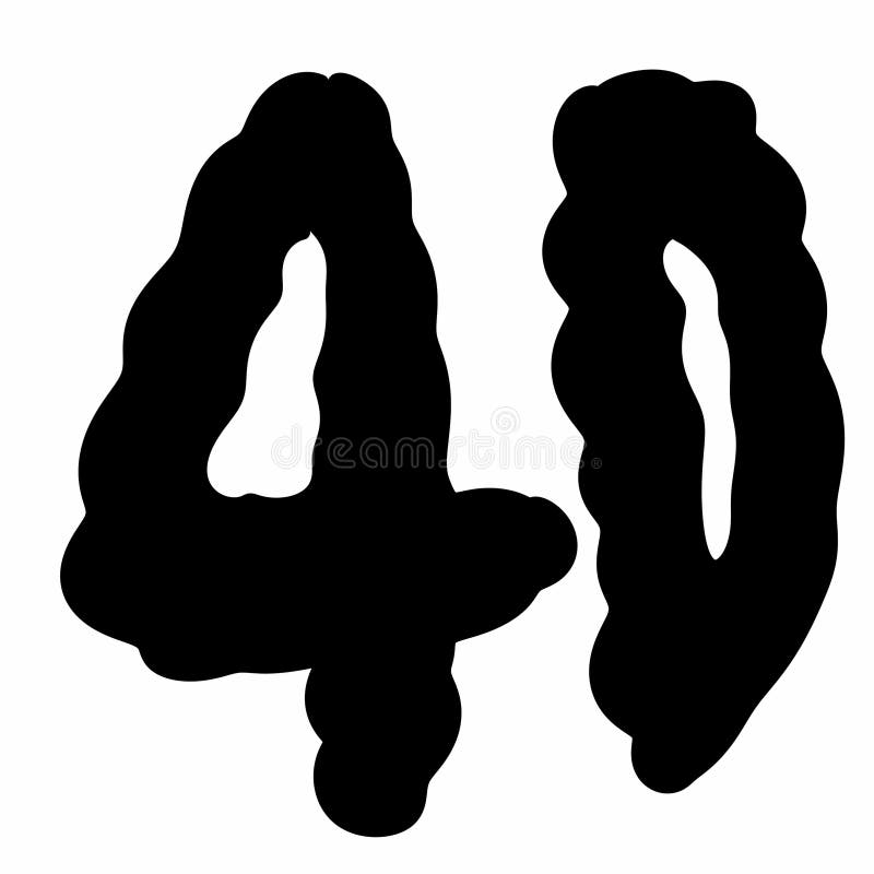 Number 40 - Hand Drawn Lettering Stock Illustration - Illustration of ...