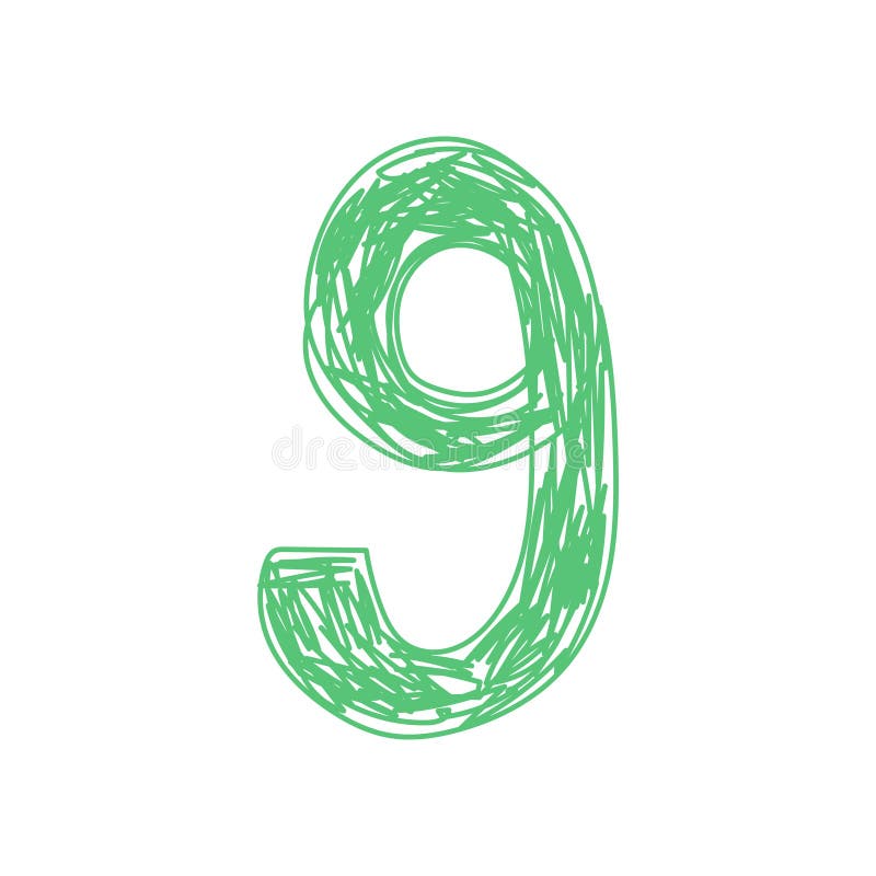 Number 12. Hand Drawn Line Sketch Digit Stock Vector - Illustration of ...