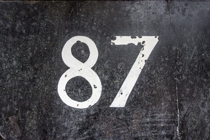 House number 87 stock image. Image of amount, embellishment - 203290199