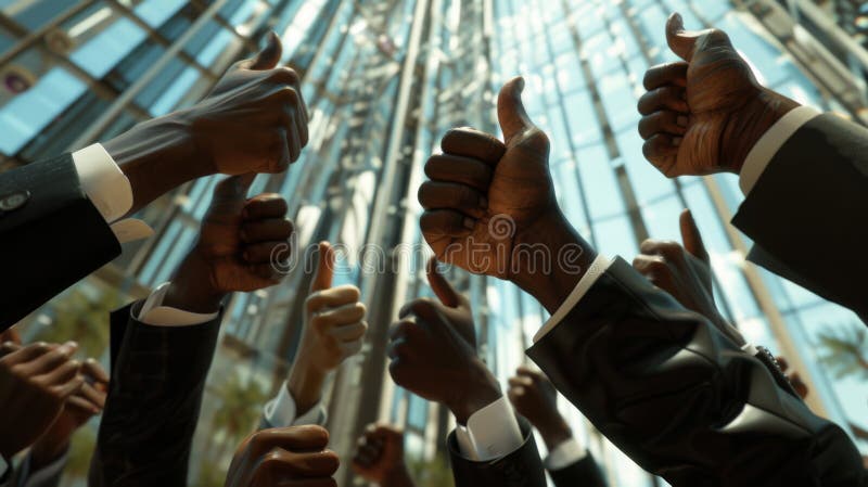 Number of Hands Raised in a Thumbs Up Gesture, Symbolizing Approval ...