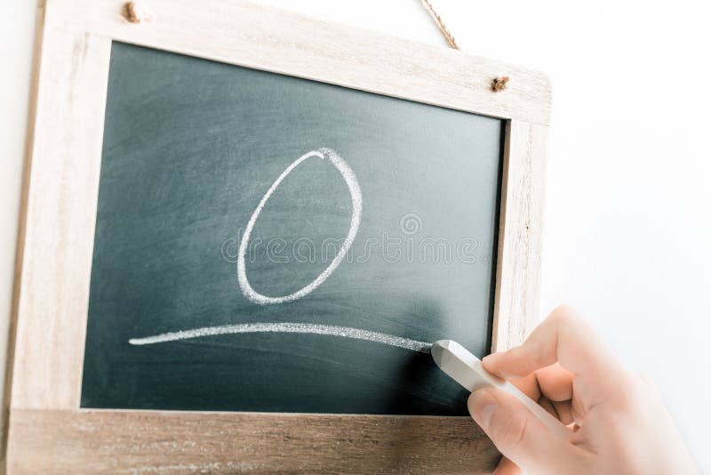 Number 0 Handwritten with Chalk on a Blackboard Stock Photo - Image of ...