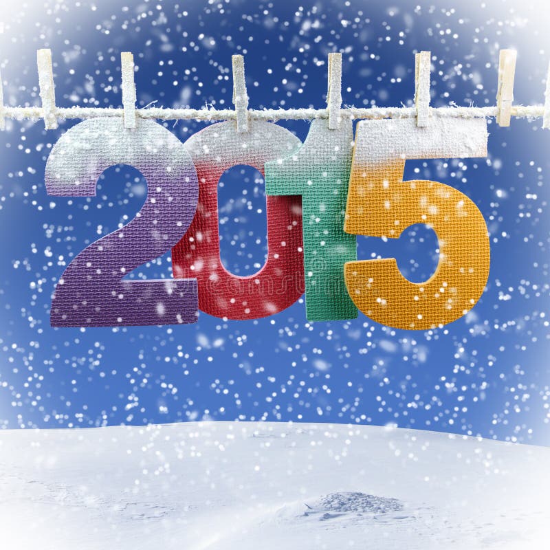 Number 2015 Hanging on a Clothesline Stock Image - Image of country ...
