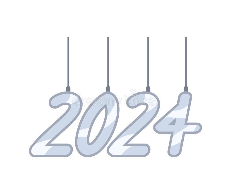2024 Number Hanging Decoration Stock Vector - Illustration of happy ...