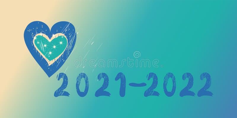 Number 2022 ,2021 and Heart Stock Vector - Illustration of ...