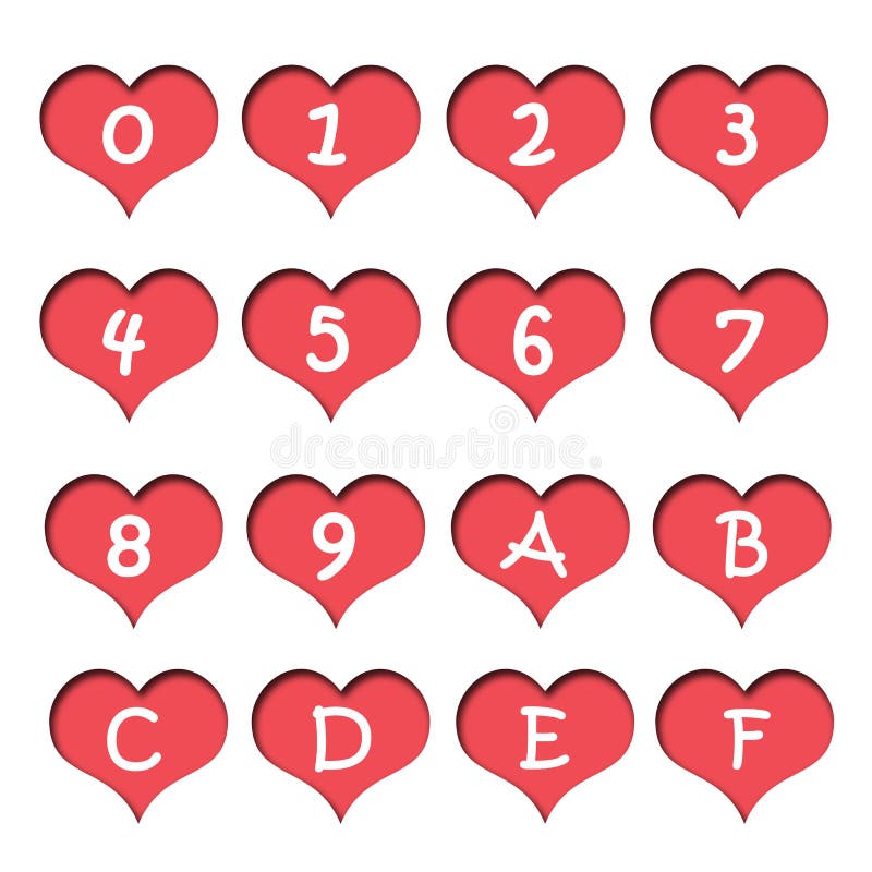 Number hearts. stock illustration. Illustration of concept - 29575879