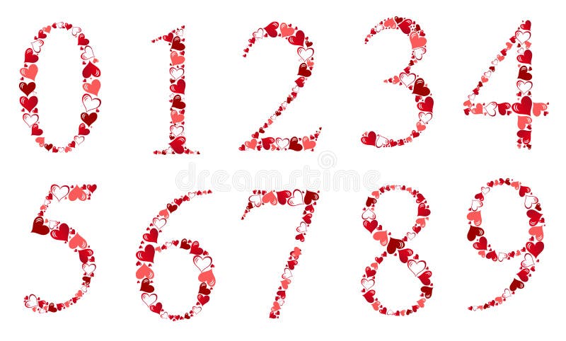 Number of Hearts Vector Illustration Stock Vector - Illustration of ...