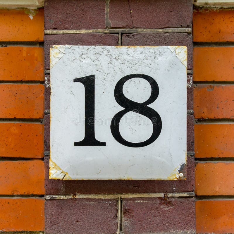 House number 18 stock image. Image of bricks, house - 130062195