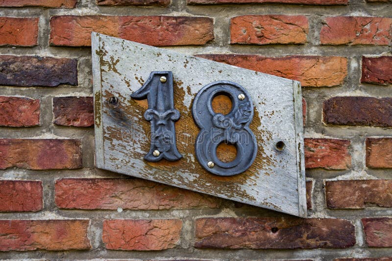 House number 18 stock photo. Image of number, address - 130062206