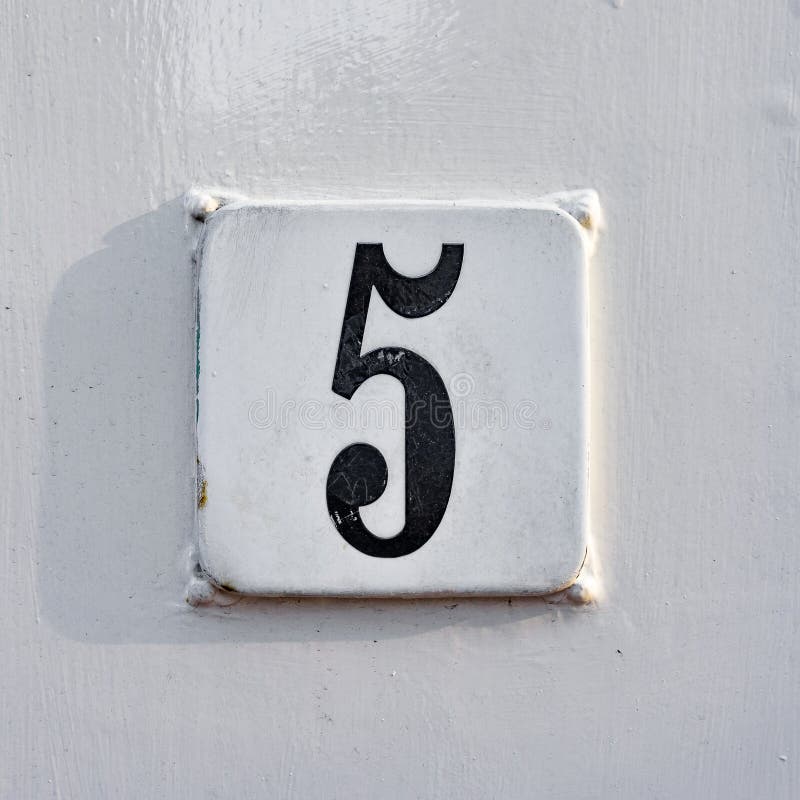 House number 5 stock photo. Image of single, white, numerals - 130061928