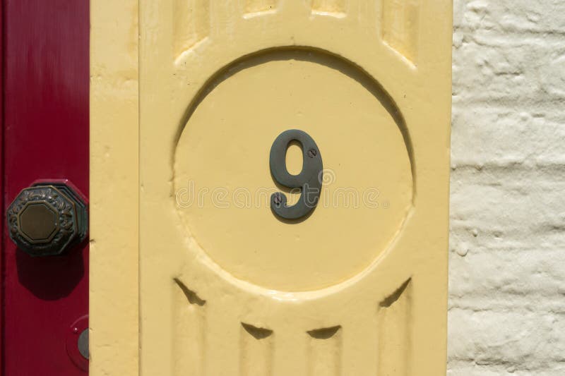 House number 9 stock image. Image of alloy, type, round - 258644649