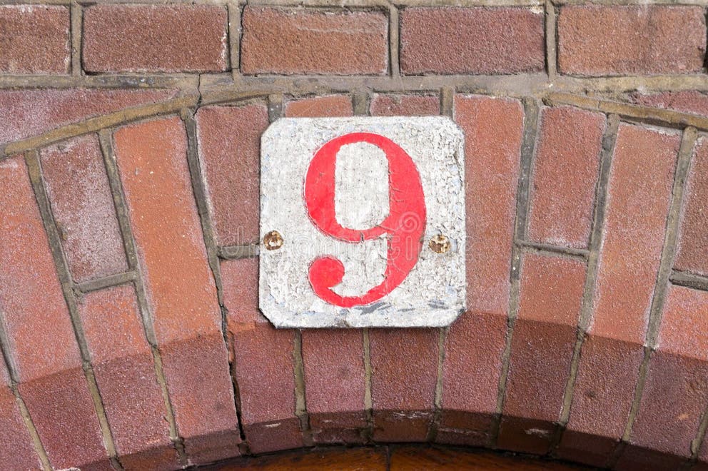House number 9 stock photo. Image of house, sign, home - 258644658