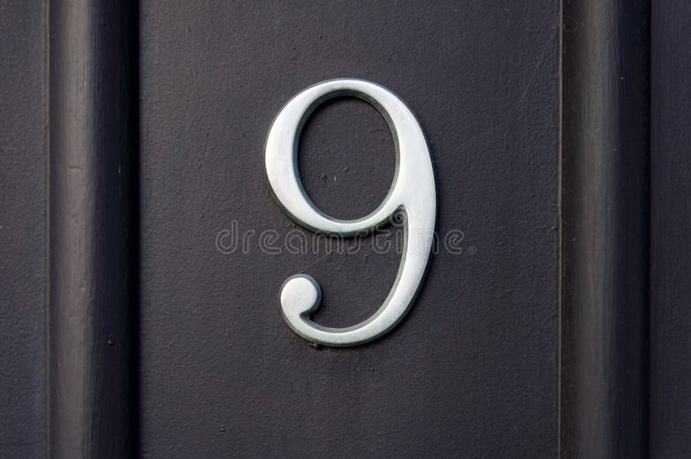 House number 9 stock image. Image of digit, sign, amount - 258644659