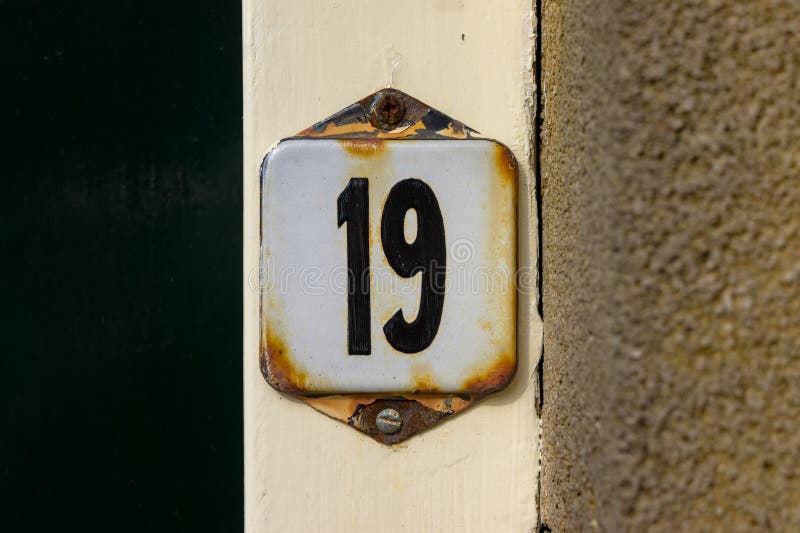 House number 19 stock photo. Image of location, font - 130062354