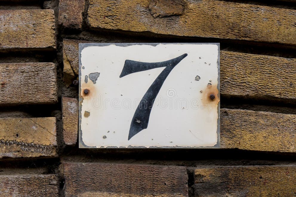 House number 7 stock image. Image of figure, hand, placard - 130061835