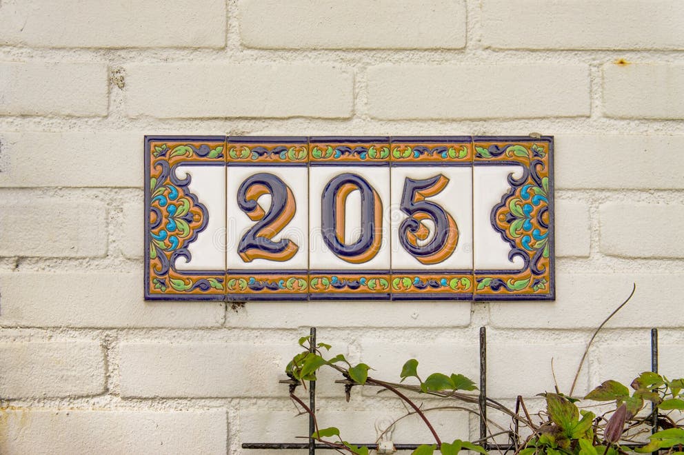 House number 205 stock image. Image of square, design - 203290425