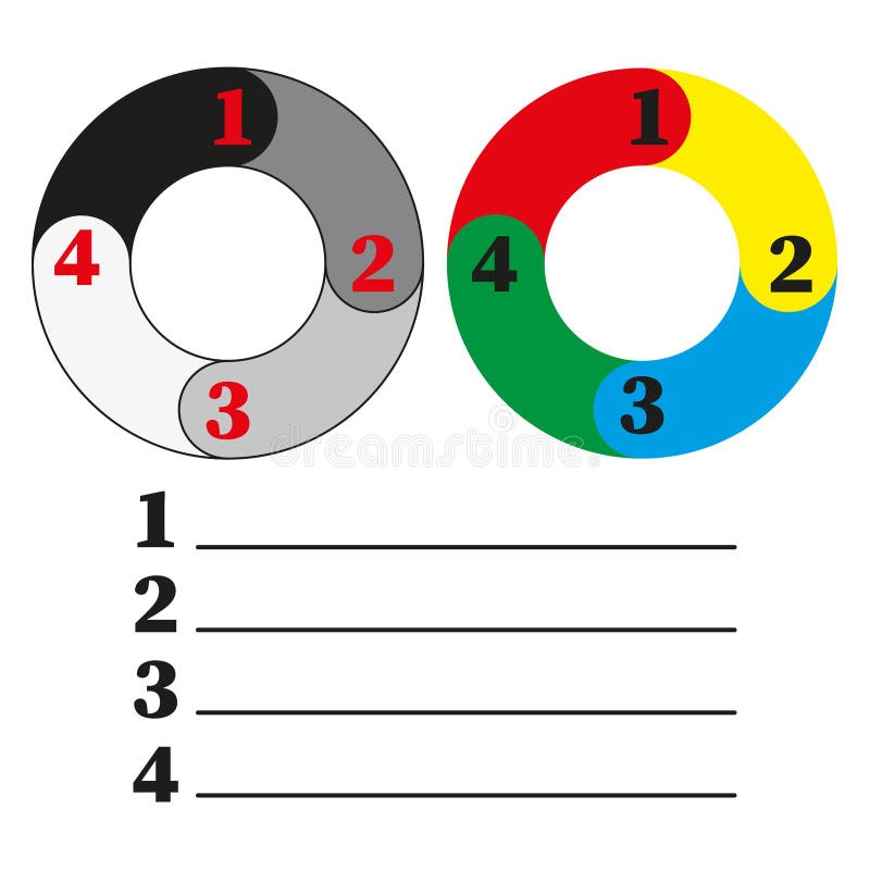 Number Icon. Cycle Four Symbol. Colorful Stage Illustration Stock ...