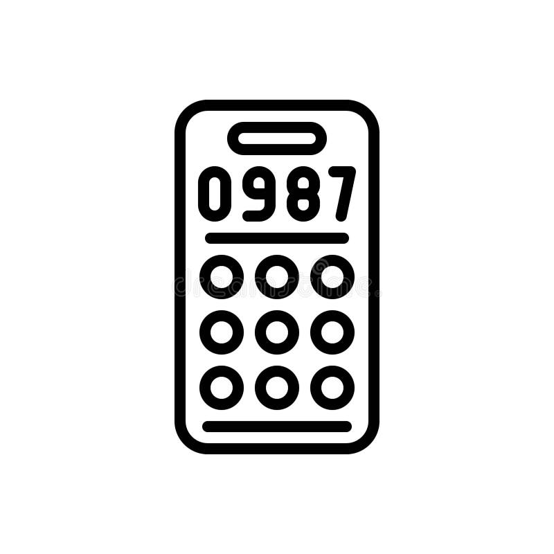 Black Line Icon for Number, Dial and Gadget Stock Vector - Illustration ...