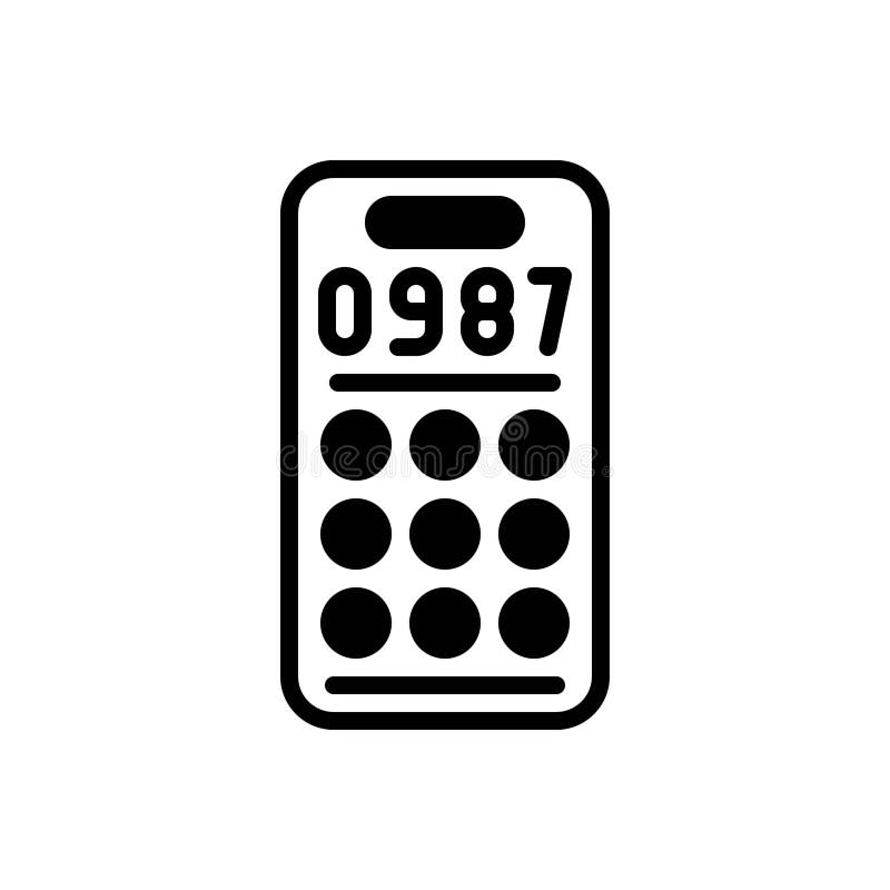 Black Solid Icon for Number, Dial and Communication Stock Illustration ...
