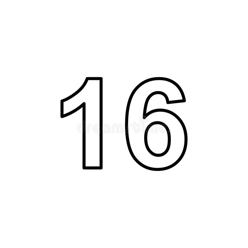 Number 16 Icon Flat Logo Isolated Symbol Stock Illustration ...