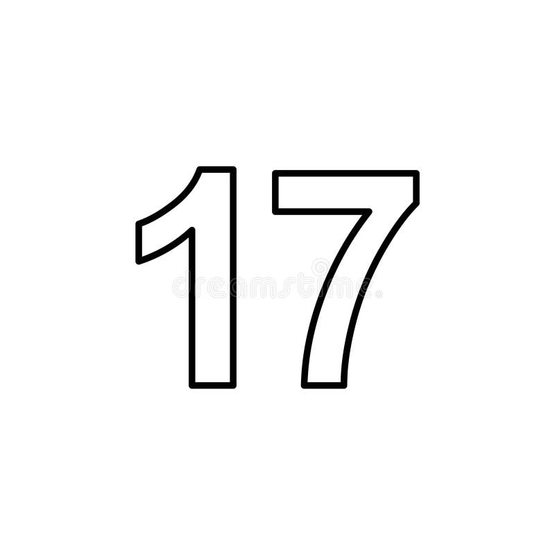 Number 17 Icon Flat Logo Isolated Symbol Stock Illustration ...