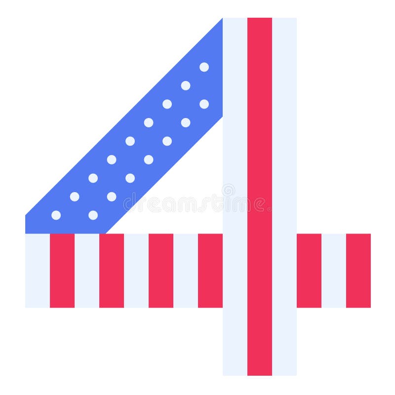 Number 4 Icon, Fourth of July Related Vector Stock Vector ...