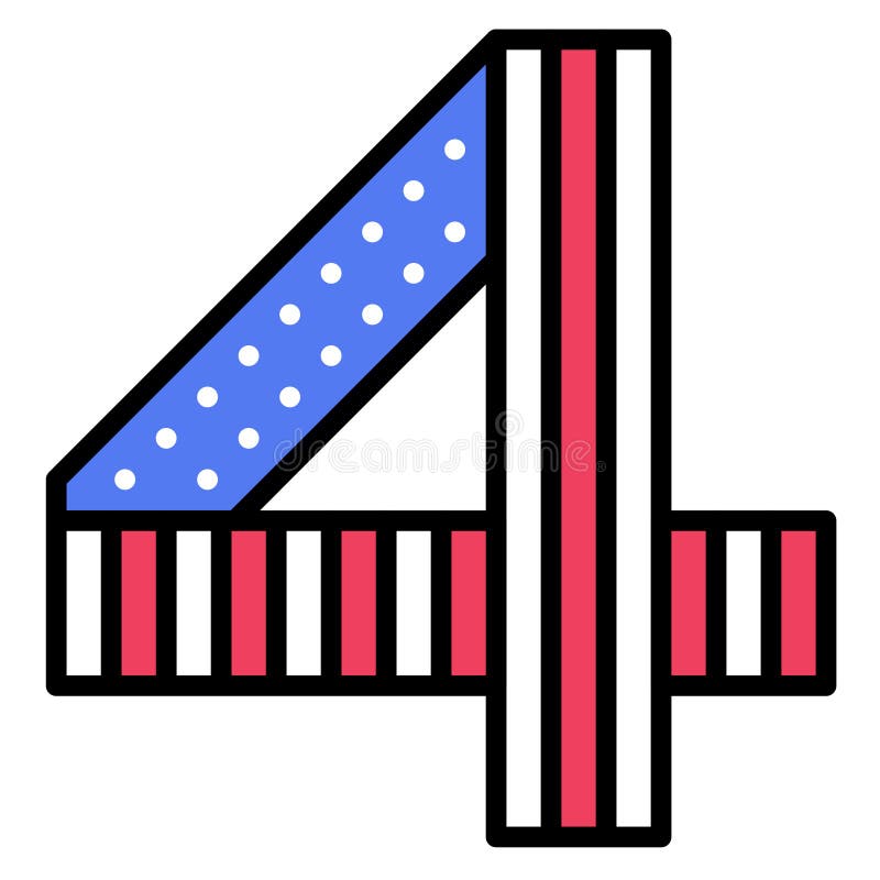 Number 4 Icon, Fourth of July Related Vector Stock Vector ...