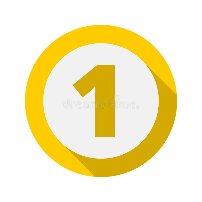 Number 1 Icon with Long Shadow Stock Vector - Illustration of flat ...