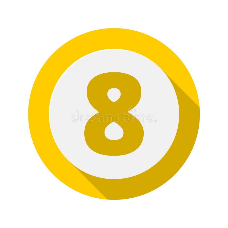 Number 8 Icon with Long Shadow Stock Vector - Illustration of division ...