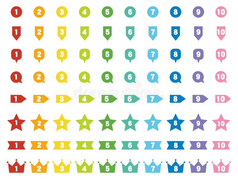 Number icon set stock vector. Illustration of balloon - 172724674