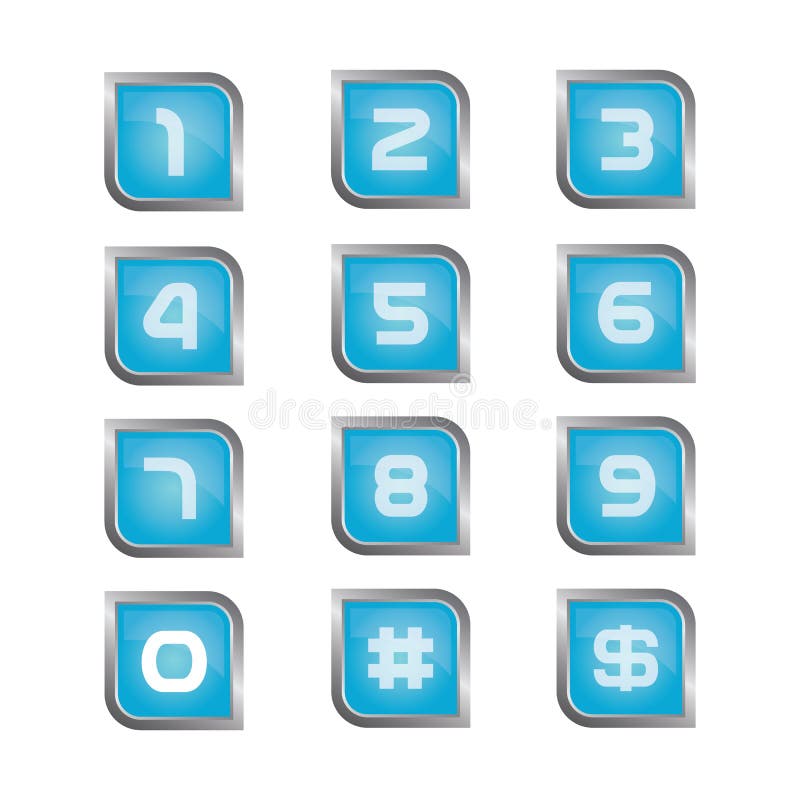 Number Icon Set stock vector. Illustration of seven, sophisticated ...