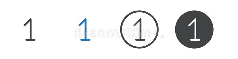 Number 1 Icon Vector Logo Outline Stock Vector - Illustration of week ...