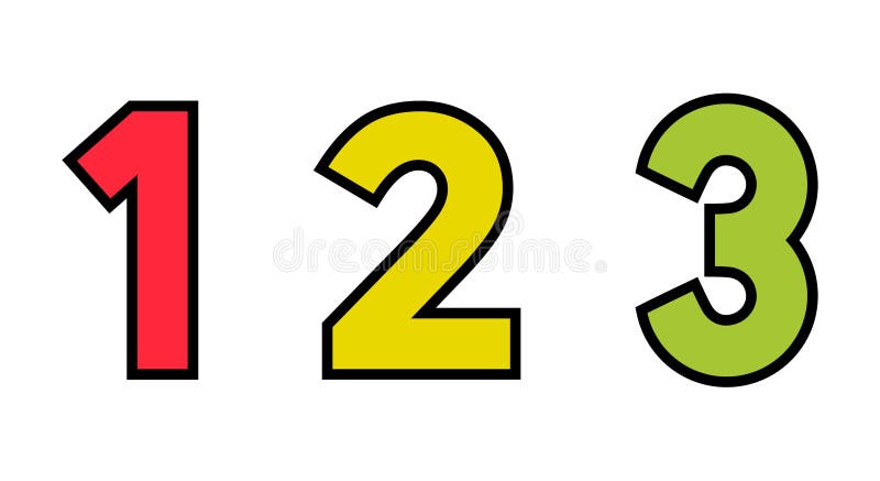 123 Number Icon Vector. One, Two, and Three Symbol in Flat Style Stock ...